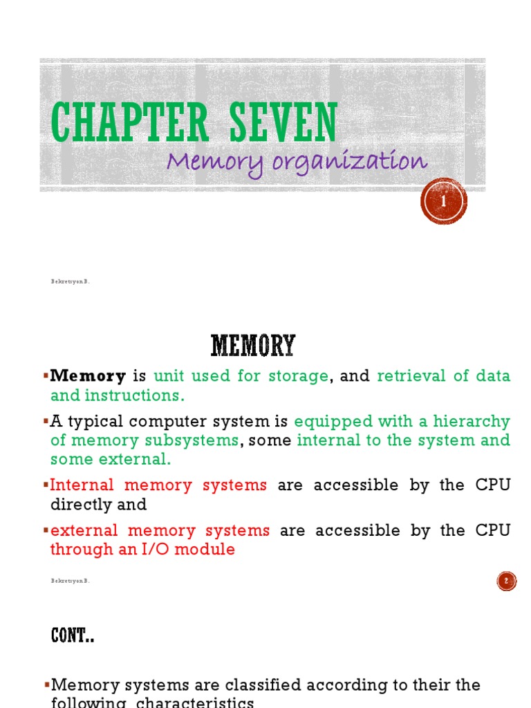 Chapter 7 Memory | PDF | Computer Data Storage | Random Access Memory Chapter 7 Memory | PDF | Computer Data Storage | Random Access Memory