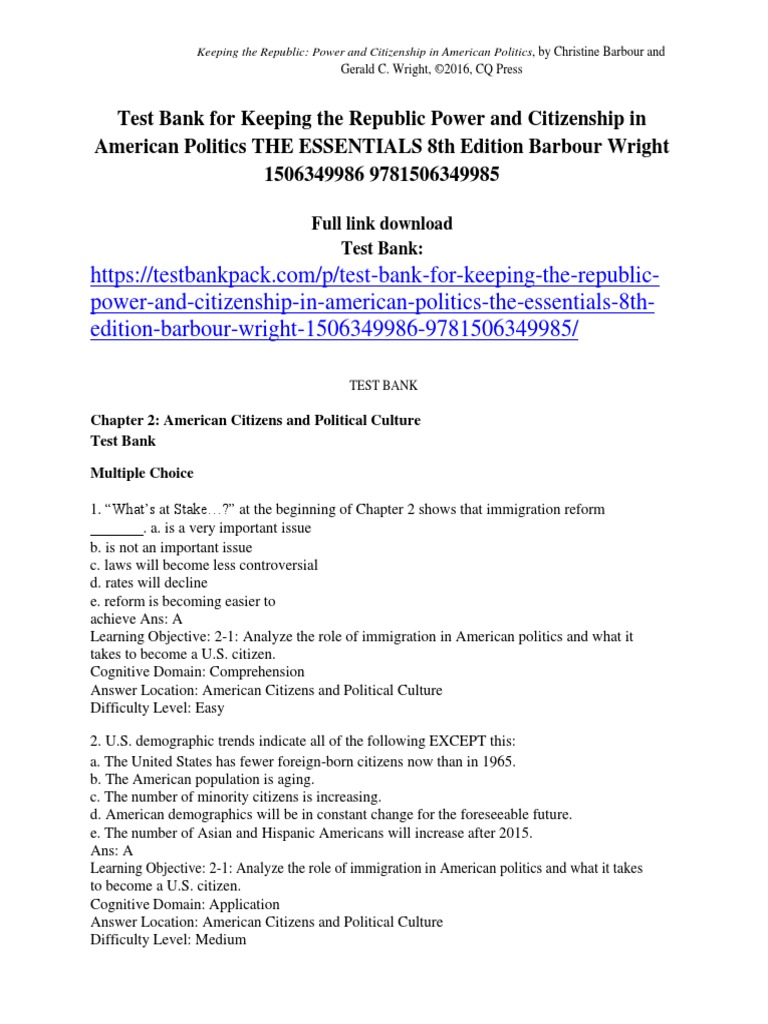 Keeping The Republic Power and Citizenship in American Politics The ...