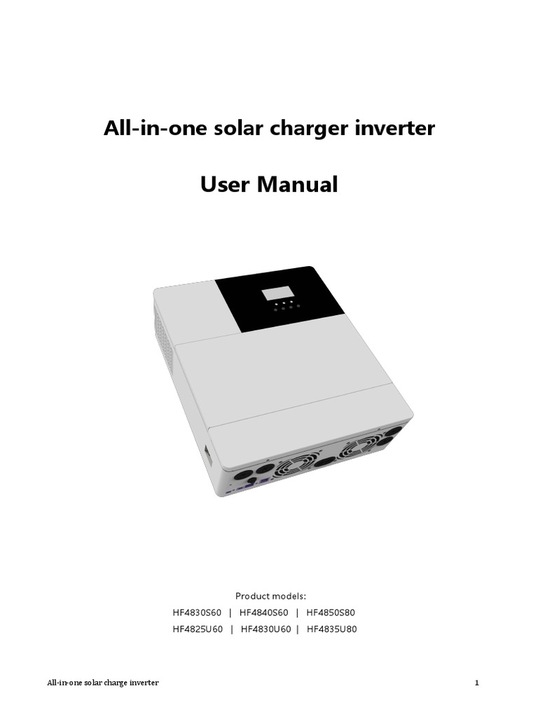 All-In-One Solar Charger Inverter: User Manual | PDF | Power Inverter ...