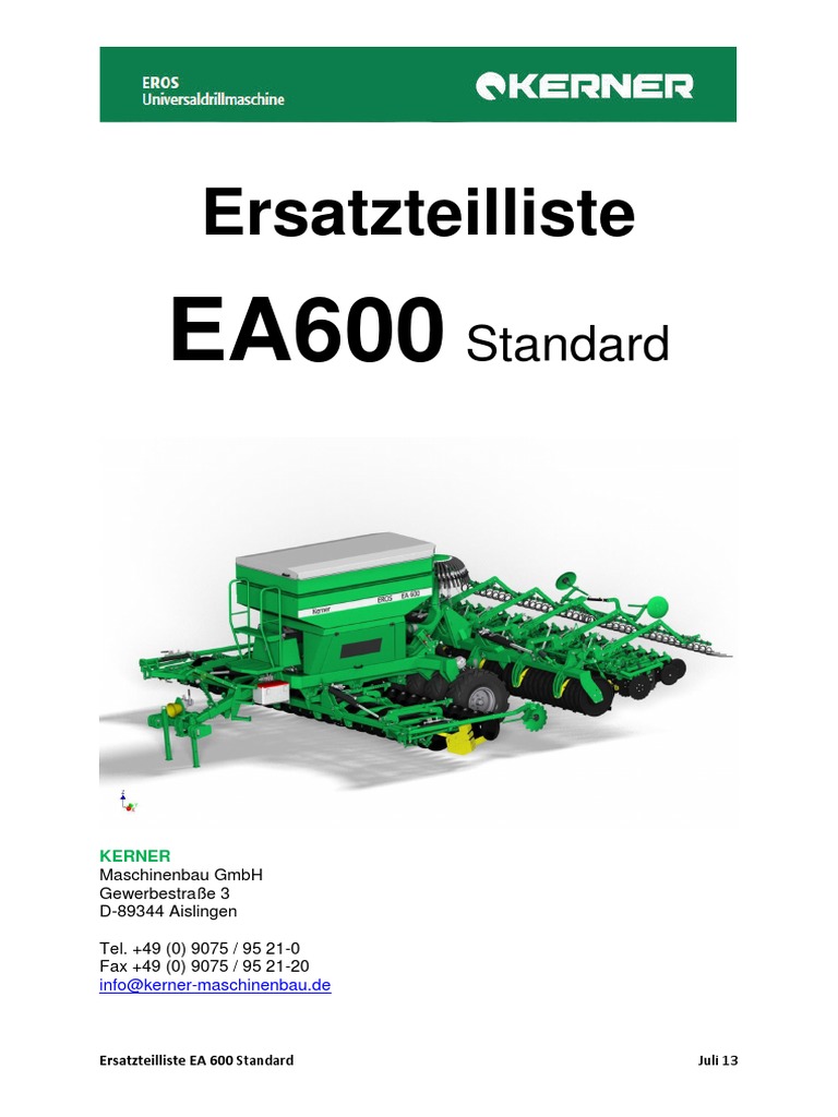 Ersatzteilliste EA600 Standard | PDF