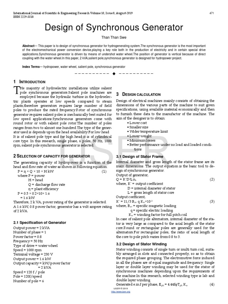 Design-of-Synchronous-Generator | PDF | Electric Generator ...