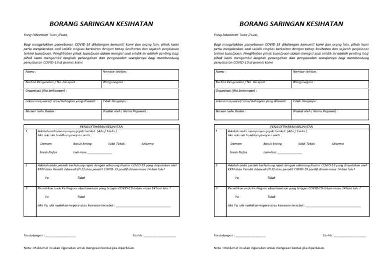 Borang Saringan V3 | PDF