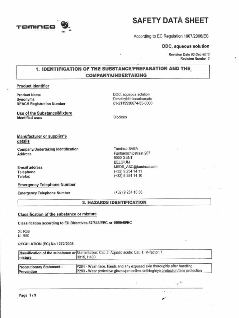 MSDS SDDC | PDF