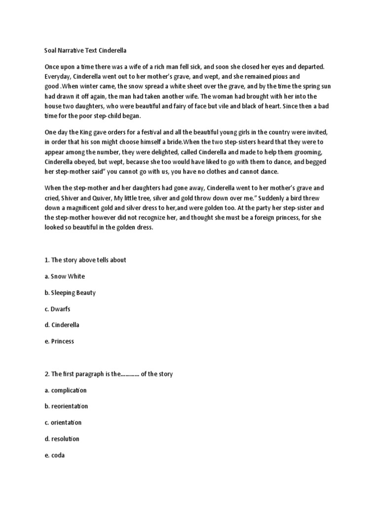 Soal Narrative Latihan Ayu | PDF | Cinderella | Fairies