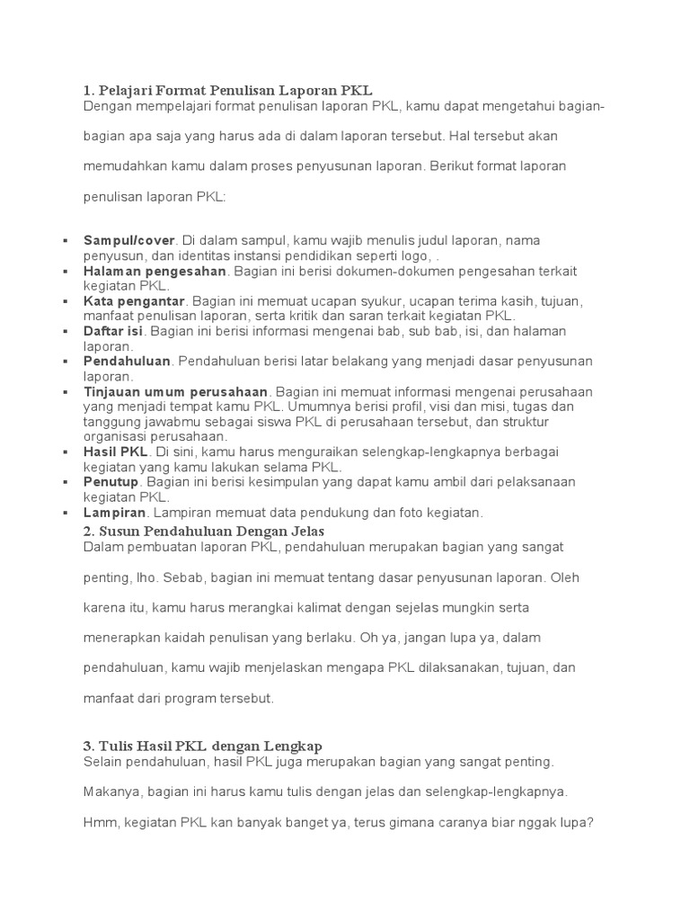 Urutan Pembuatan Laporan Pdf