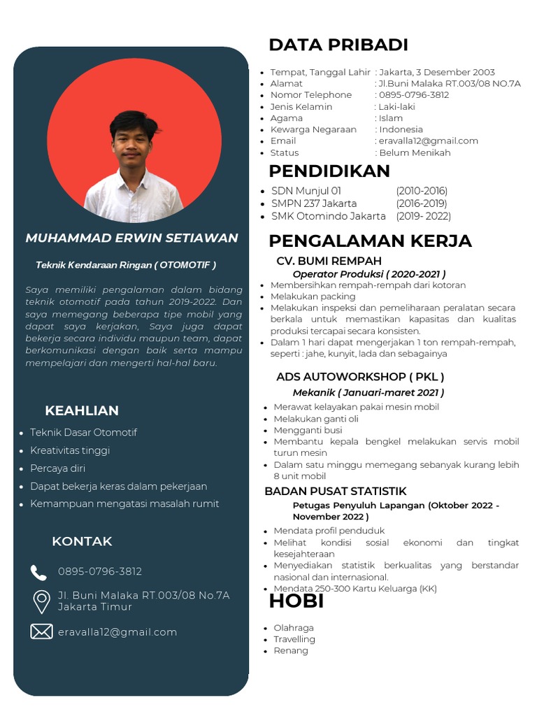 CV - Muhammad Erwin Setiawan | PDF