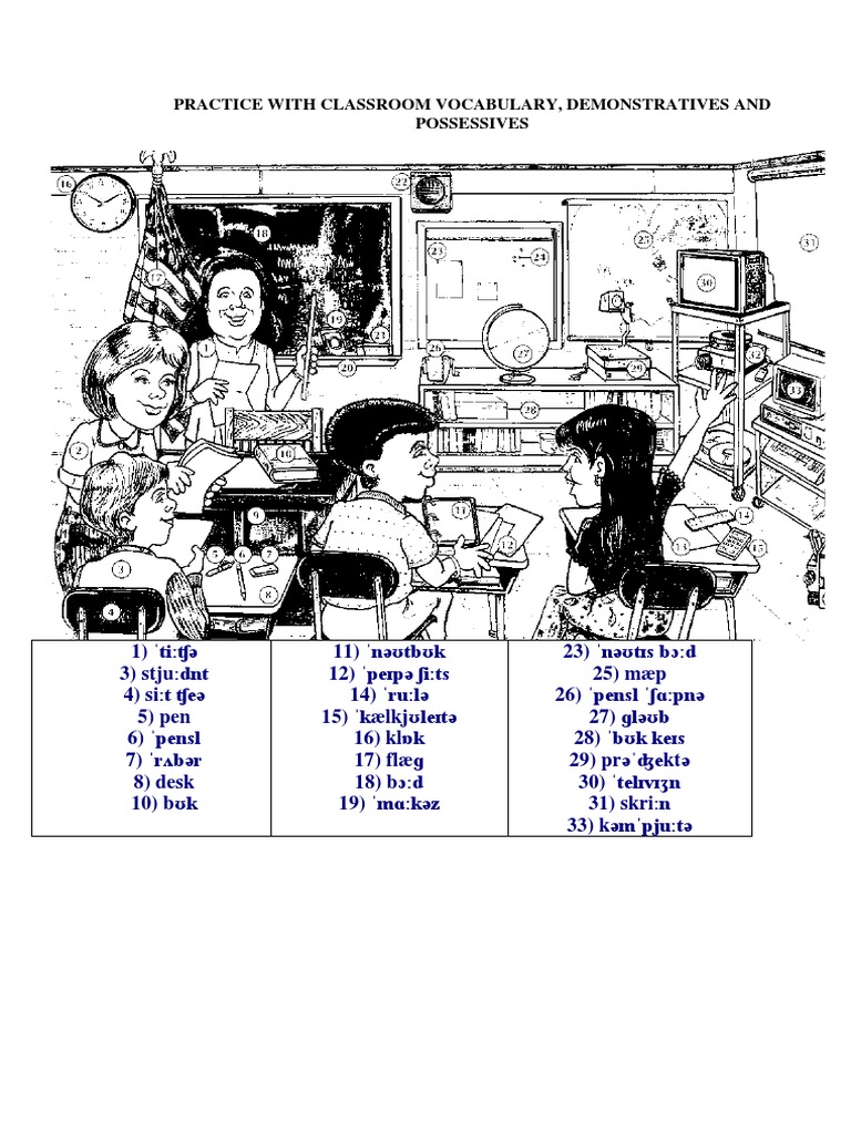 Classroom Objects With This That These Those and Possessives | PDF ...