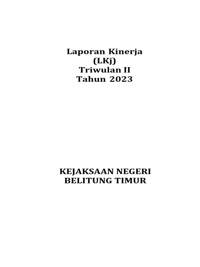 Laporan Kinerja Triwulan II | PDF