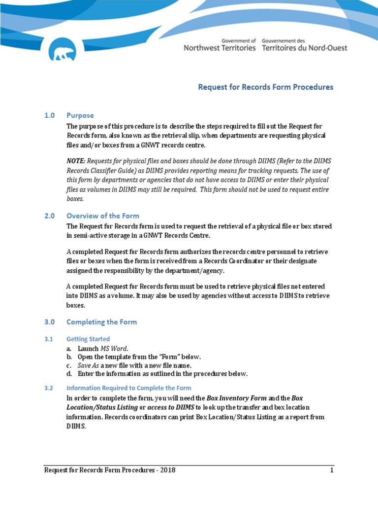 GNWT Request for Records Procedures | PDF | Computer Science | Software