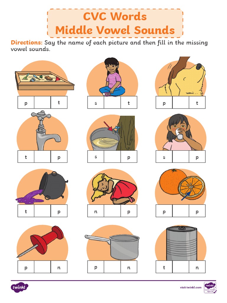 SATPIN CVC Words Worksheet | PDF