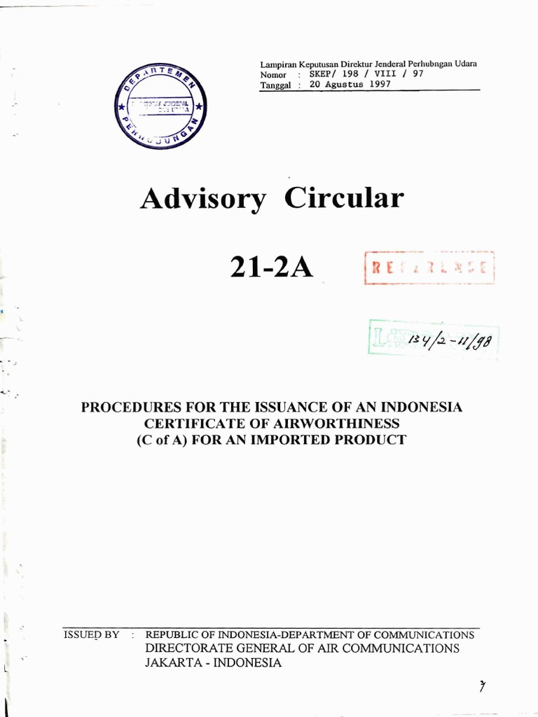 AC 21-2A Procedure For The Issuance of An Indonesia Certificate of ...