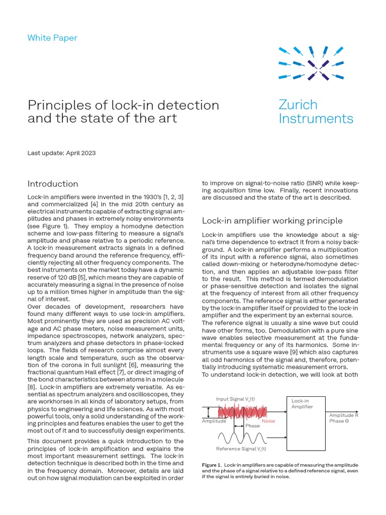 Zi Whitepaper Principles Of Lock In Detection 0 Pdf
