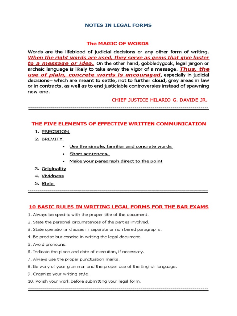 Notes in Legal Forms | PDF | Mortgage Law | Assignment (Law)