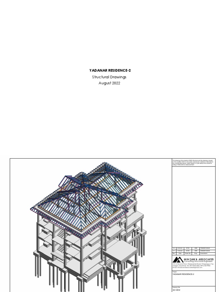 Yadanar Residence-2 Tender Drawings | PDF | Concrete | Deep Foundation