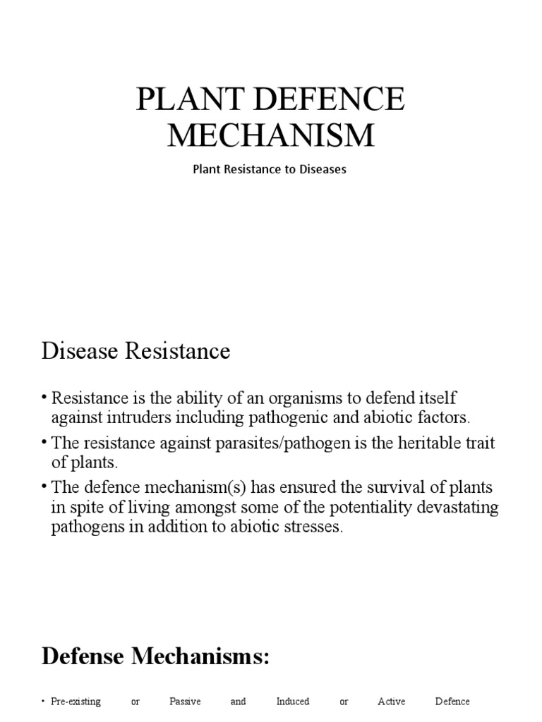 Plant Defence Mechanism | PDF