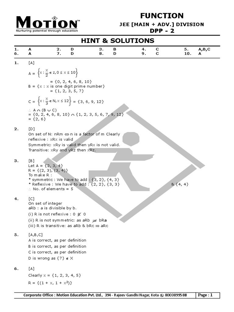 Function DPP-2 (JEE) Solution @GB Sir | PDF | Mathematics | Mathematical Concepts