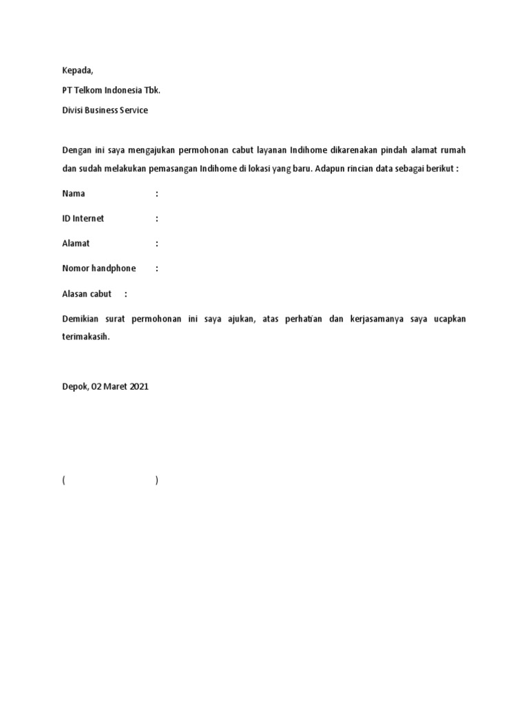 Surat Permohonan Cabut | PDF