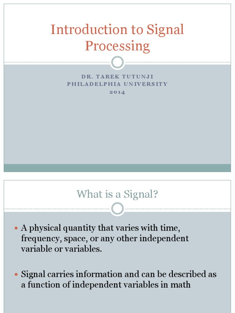 Introduction To Signal Processing | PDF | Digital Signal Processing | Digital Signal Processor