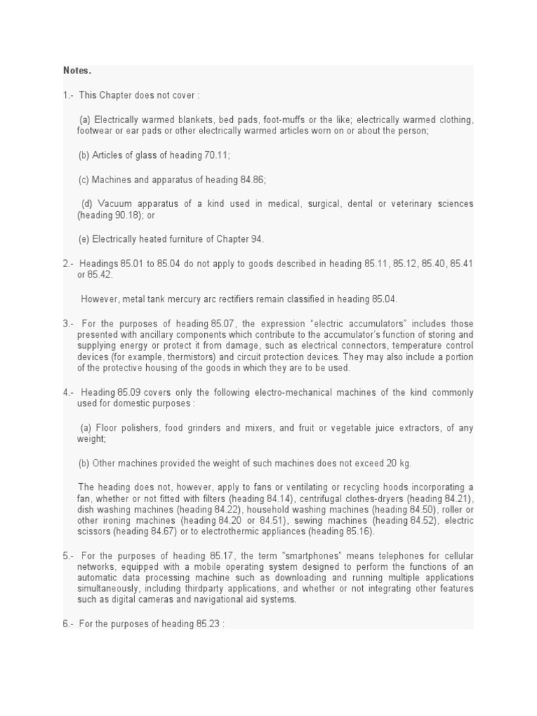 Legal Notes CH 85 | PDF | Electronic Circuits | Diode