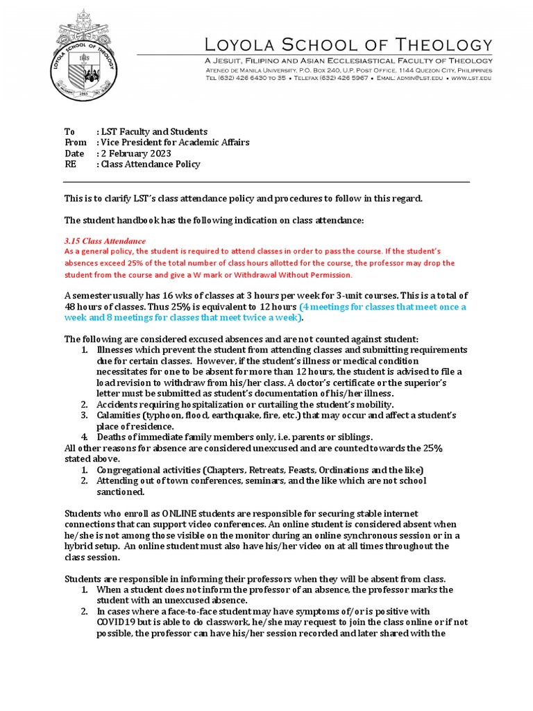 Memo-Attendance-Policy | PDF