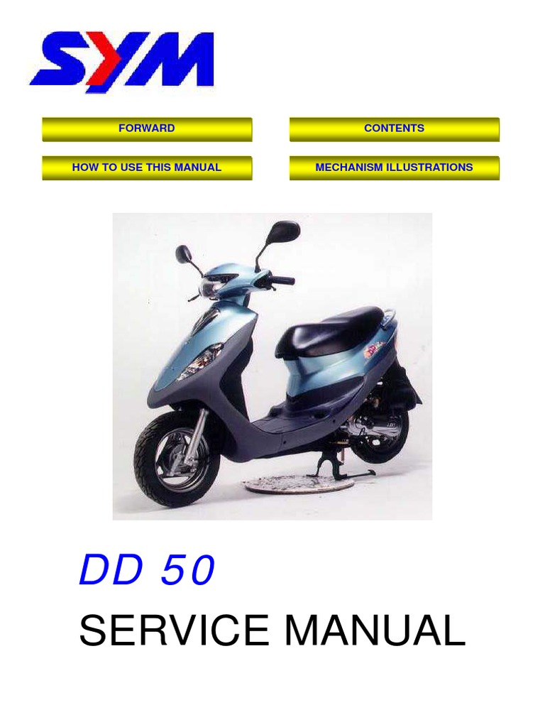 SYM DD50 Scooter Service Manual PDF | PDF | Internal Combustion Engine | Carburetor