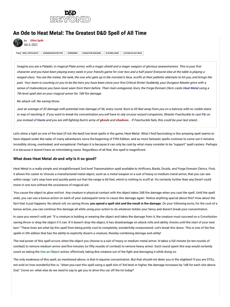 An Ode To Heat Metal - The Greatest D&D Spell of All Time - Posts - D&D ...