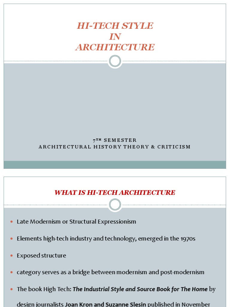 Hi Tech Style 2018 | PDF | Architectural Design | Architecture