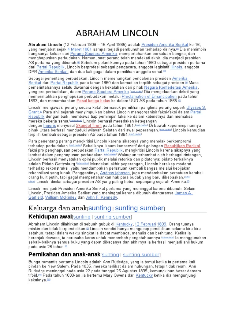 Abraham Lincoln | PDF