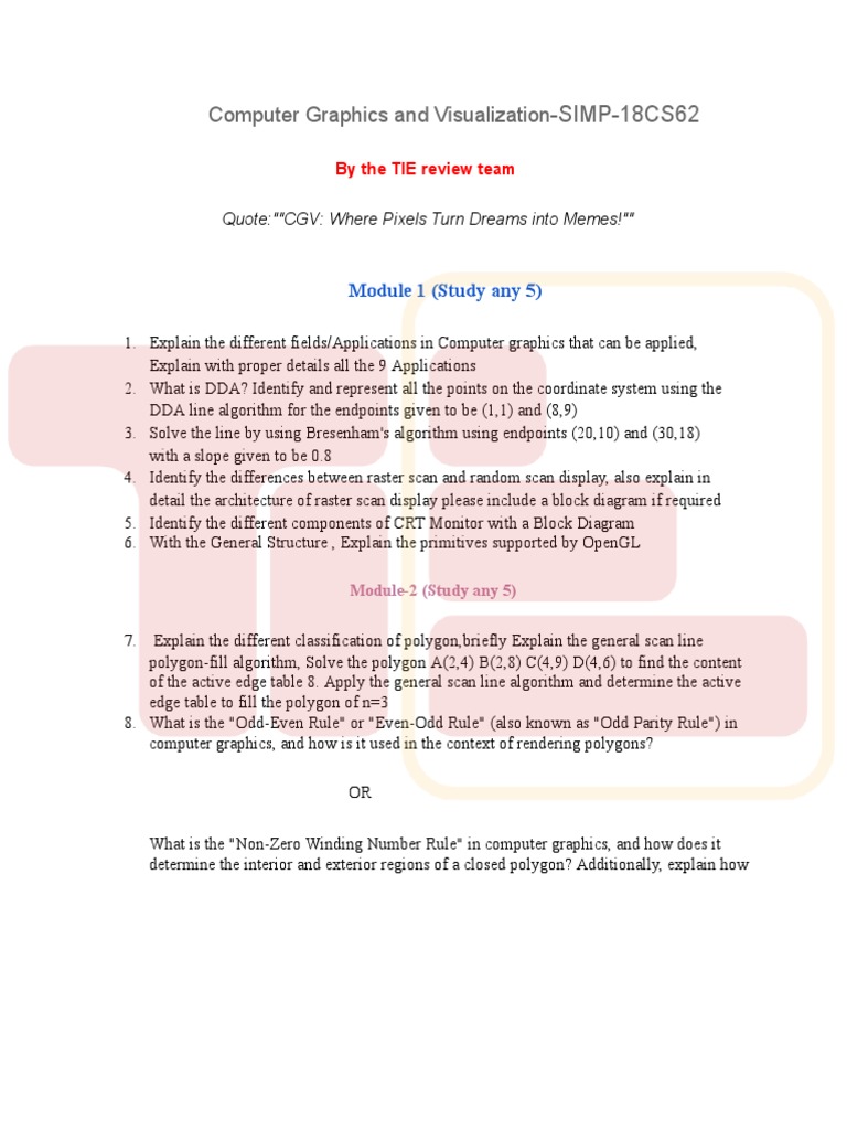 Computer Graphics (CGV) SIMP 2023 | PDF