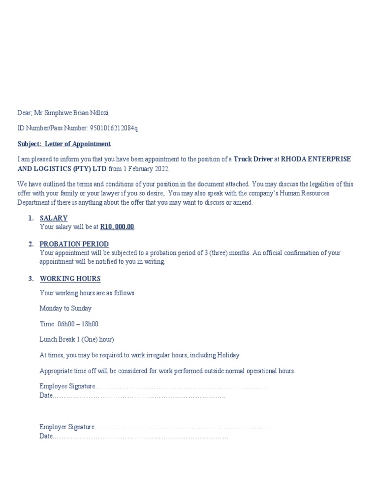 Company Letterhead Template - RHODA ENTERPRISE - Mkhabela | PDF