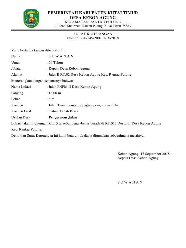 Surat Keterangan Desa | PDF