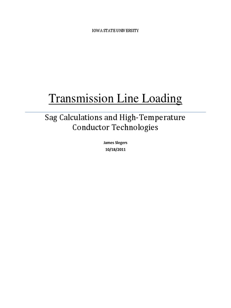 Sag Calculations for Transmission Lines | PDF | Deformation ...