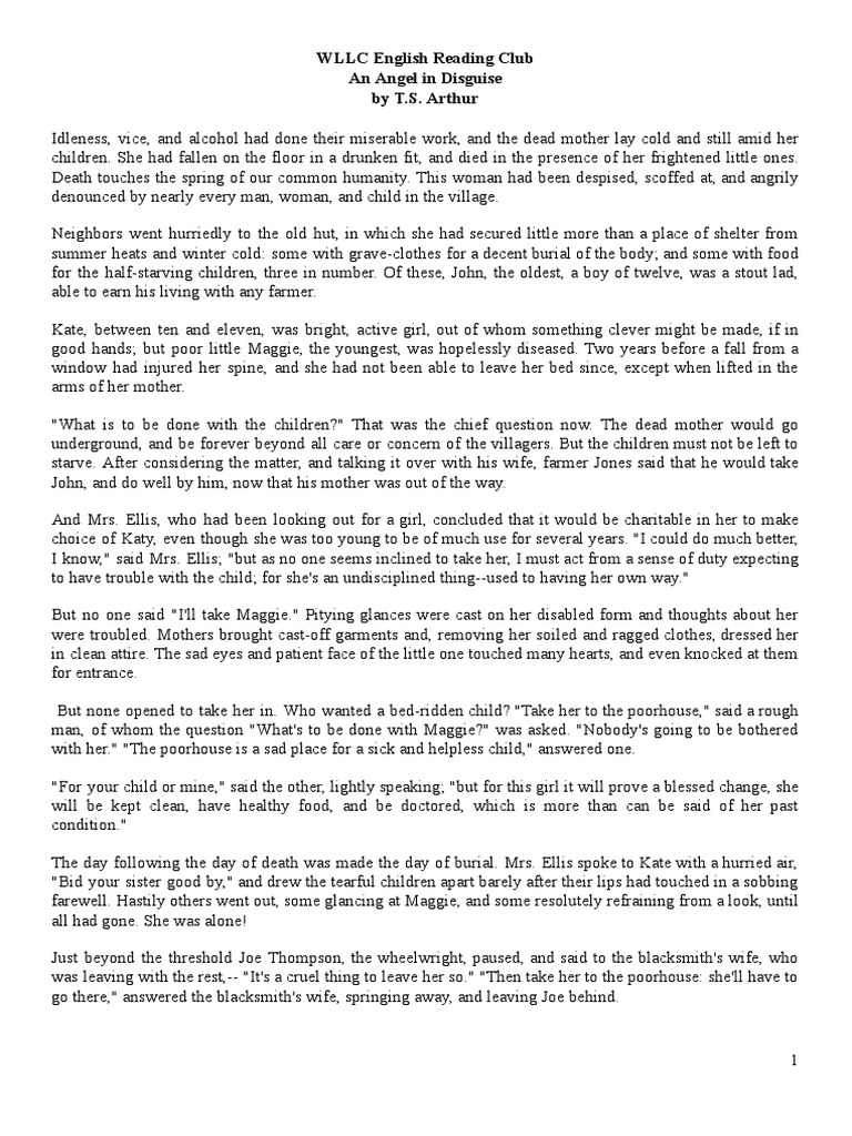 An Angel in Disguise - TS Arthur | PDF