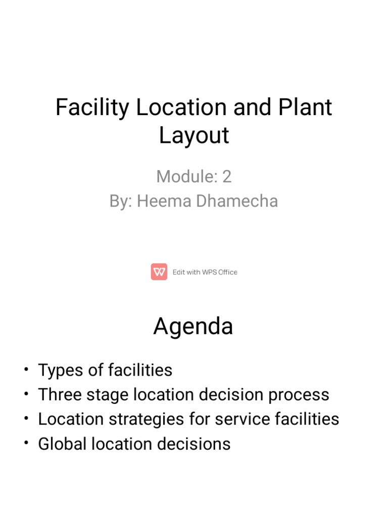 Facility Location and Plant Layout | PDF Facility Location and Plant Layout | PDF