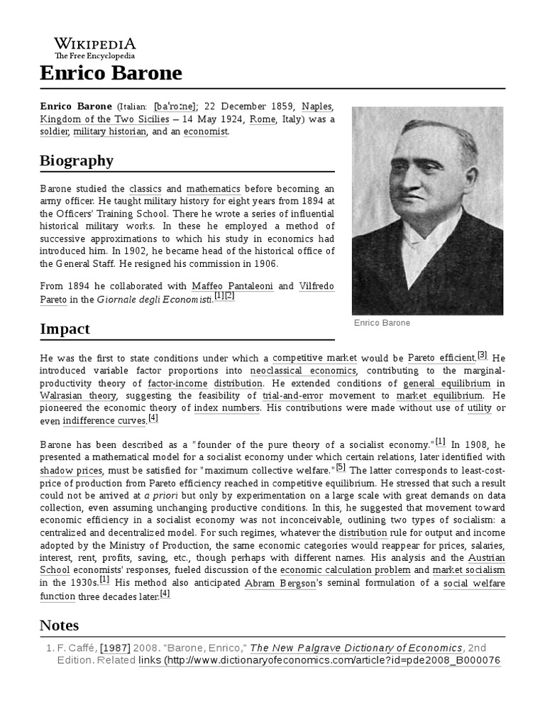 Enrico Barone | PDF