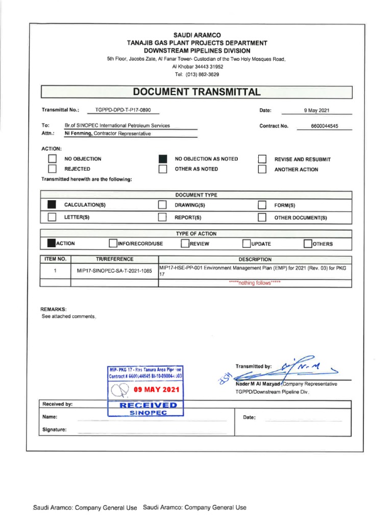 MIP17 - HSE - PP - 001 Environment Management Plan (EMP) 2021 REV 3 ...