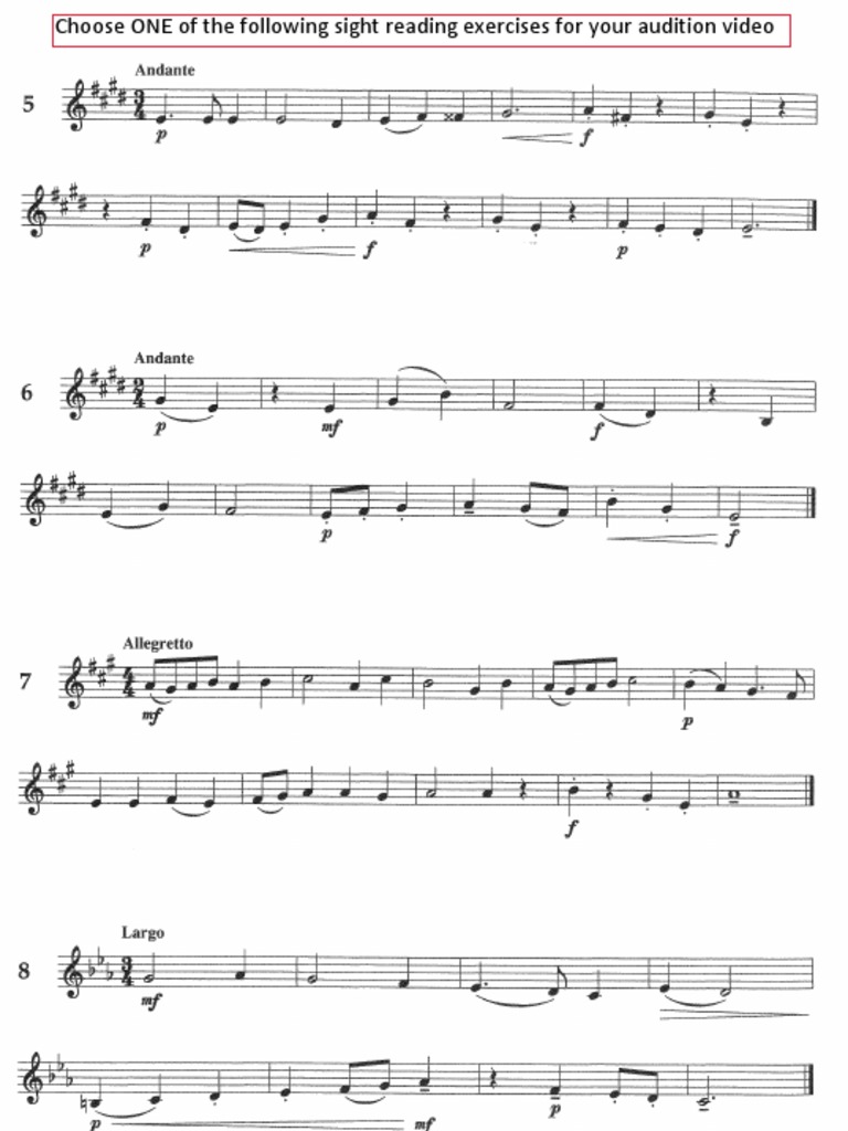 Sight Reading - Trumpet | PDF