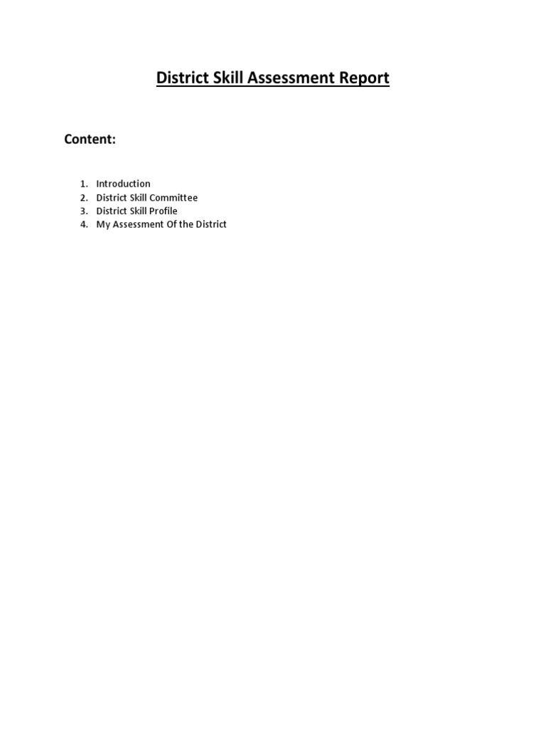 District Skill Report | PDF | Infrastructure | Employment
