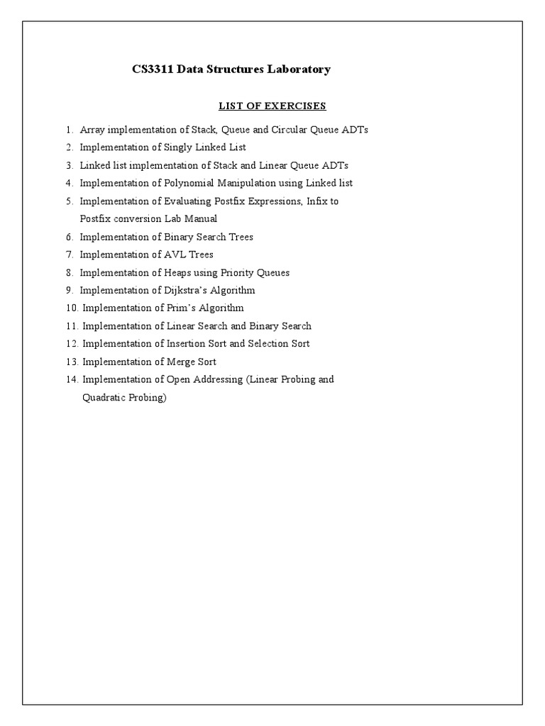 CS3311 - Data Structures Lab.R2021 | PDF CS3311 - Data Structures Lab.R2021 | PDF