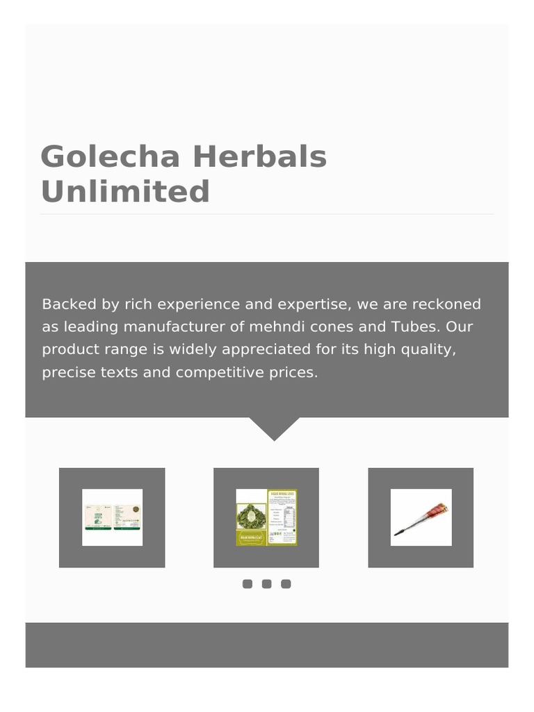 Golecha Henna Cone Ingredients Overview | PDF | Economies