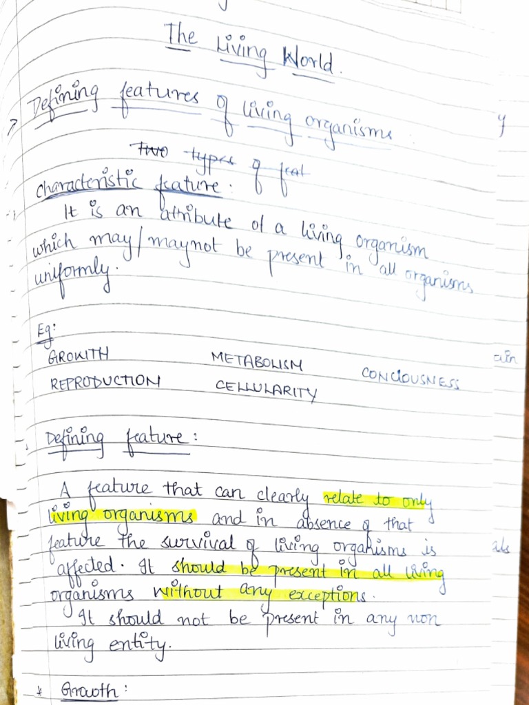 Living World Notes | PDF | Biology | Taxa
