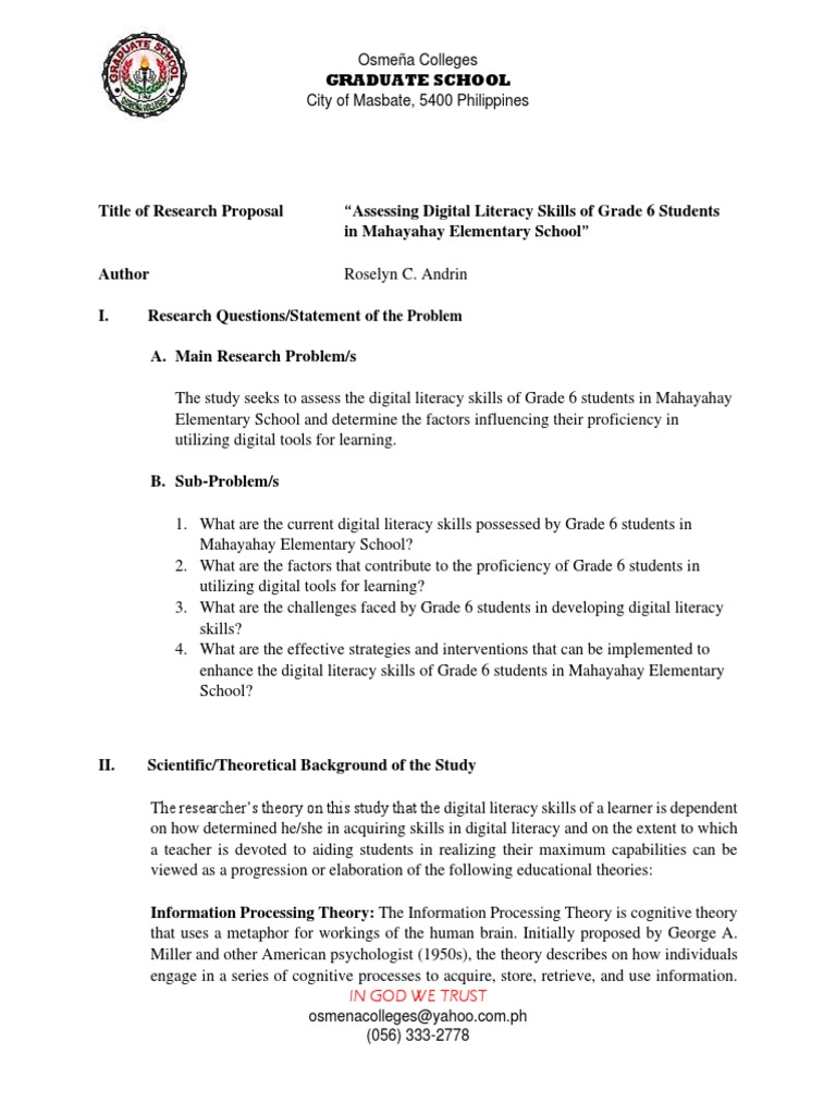 Research Proposal | PDF | Literacy | Pedagogy