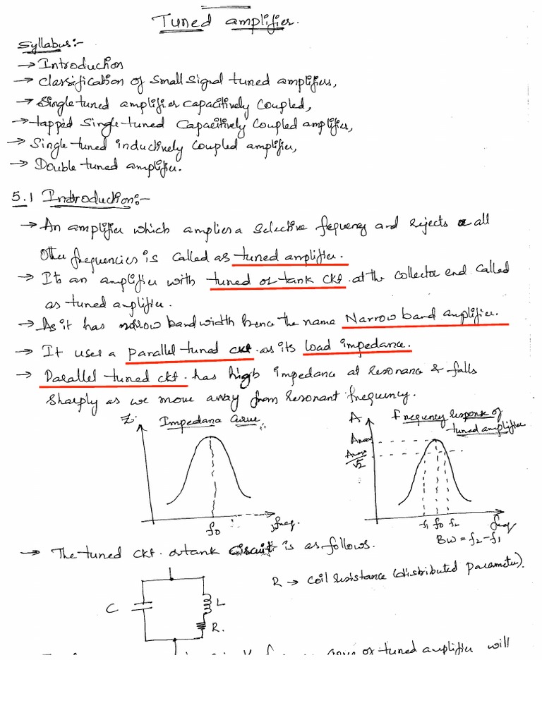 Unit V Tuned Amplifiers Pdf