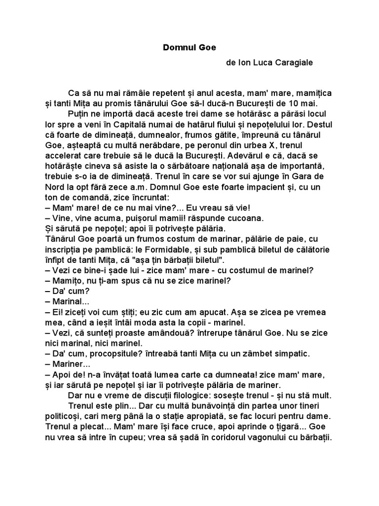Domnul Goe | PDF