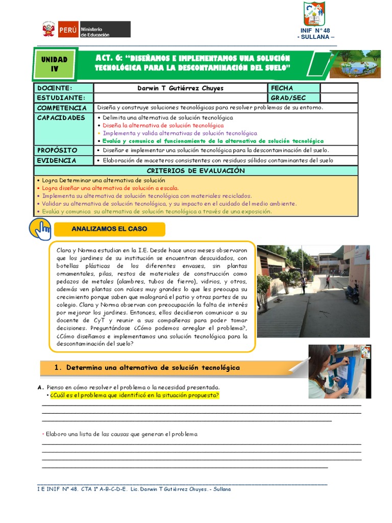 ACTIVIDAD 5-UNIDAD 4 CyT-1° A-B-C-D-E-DARWIN GUTIERREZ-dgutys | PDF | Hormigón | El plastico