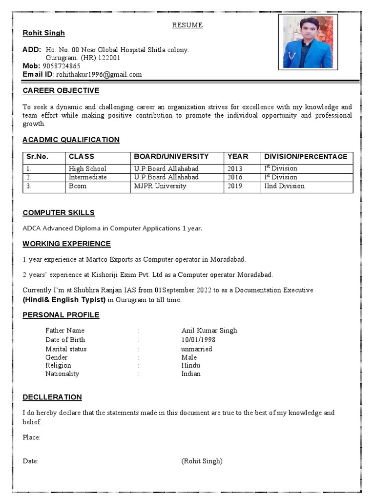 Resume of Rohit Thakur | PDF