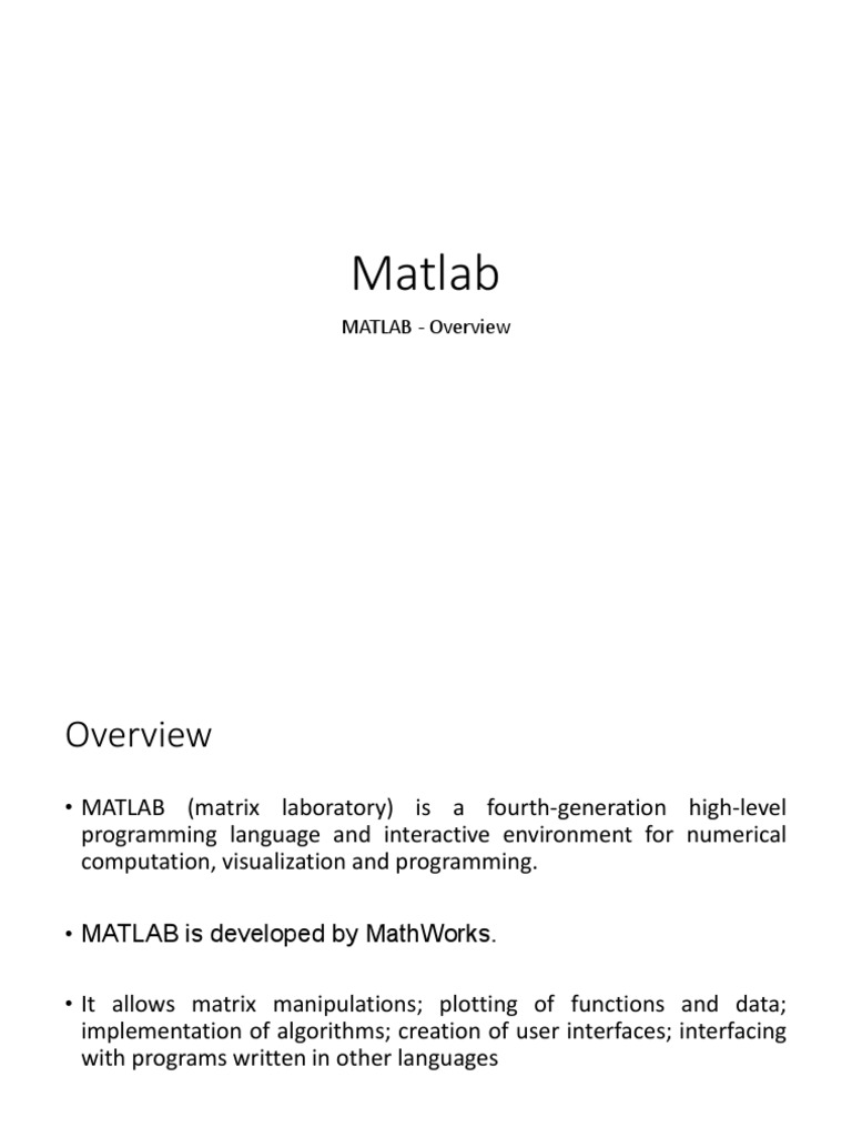 Matlab Introduction 1 Pdf Matlab Command Line Interface