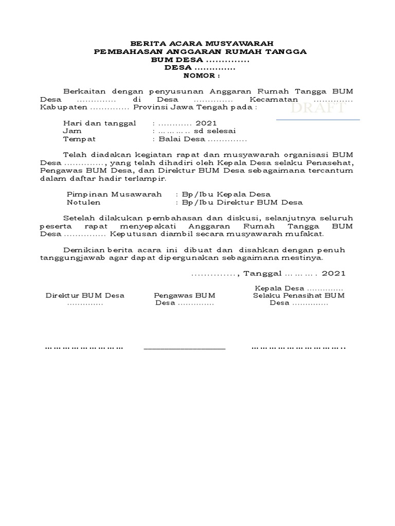 03ba Rapat Art + Ba Musdes Proker Contoh | PDF