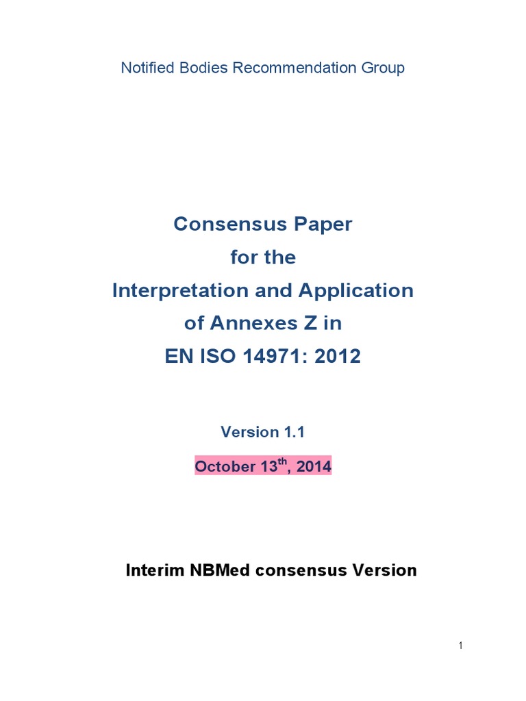 ConsensusPaper NBmed 14971 Annexe Z Consensus | PDF | Risk | Risk Management