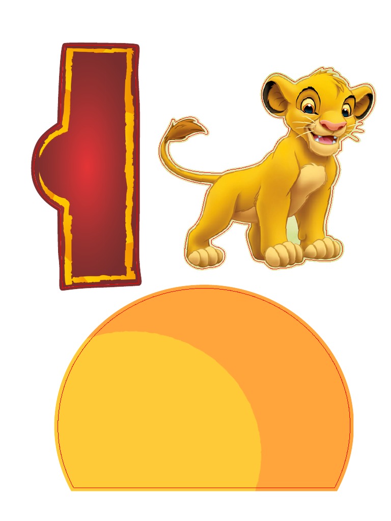 Cake Topper Rei Leão - Chuvinha de Papel | PDF